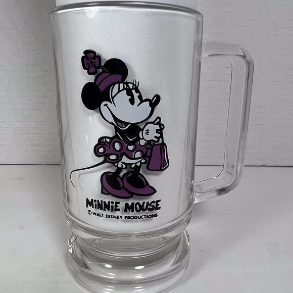 Disney | Dining | Vintage 97s Minnie Mouse Drinking Glass Mug With D ...